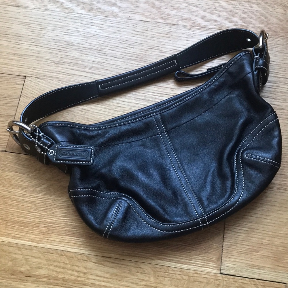 New Coach 9541 Soho Hobo Classic Black Leather Bag - Gem